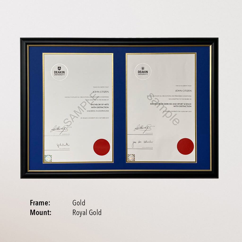 Double Certificate Frame – R & J Framing and Plaques