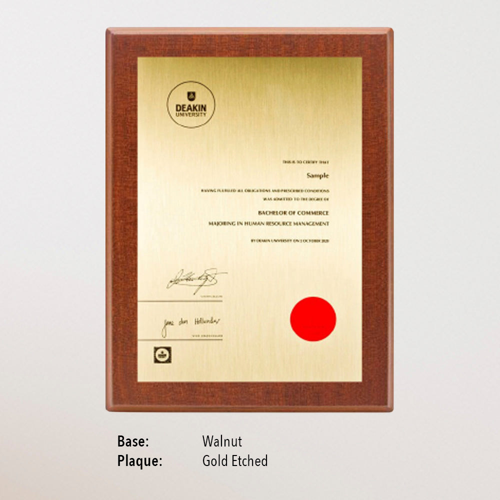 Certificate Plaque – R & J Framing and Plaques