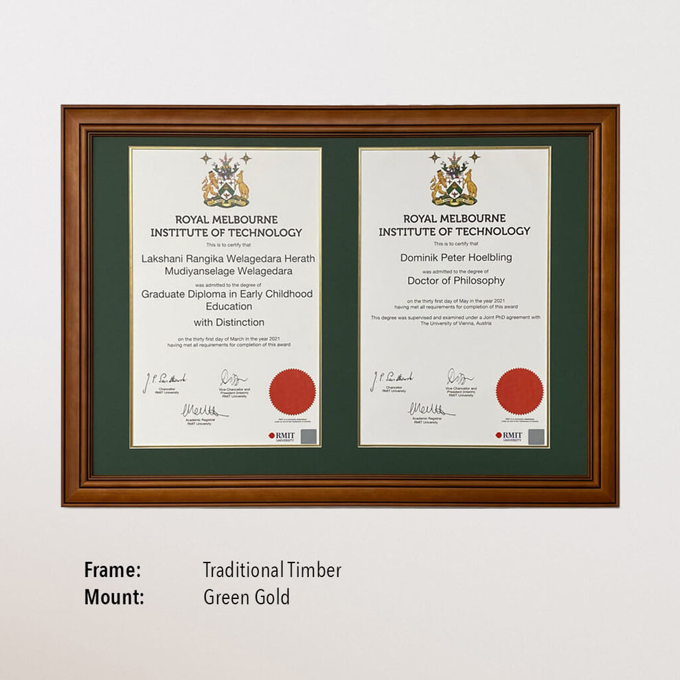 Double Certificate Frame – R & J Framing and Plaques