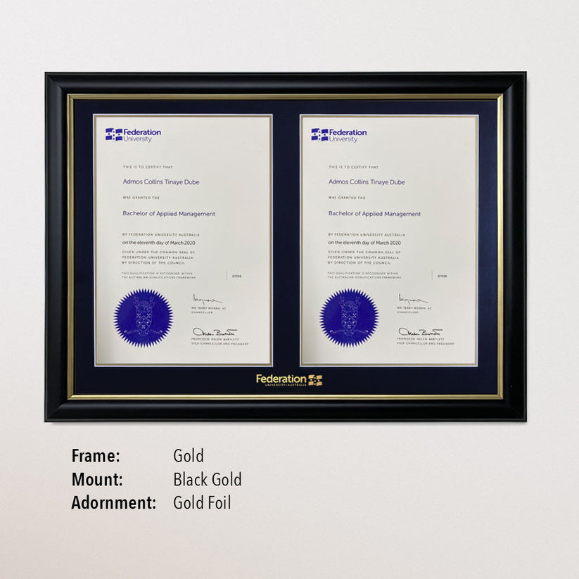 Double Certificate Frame – R & J Framing and Plaques