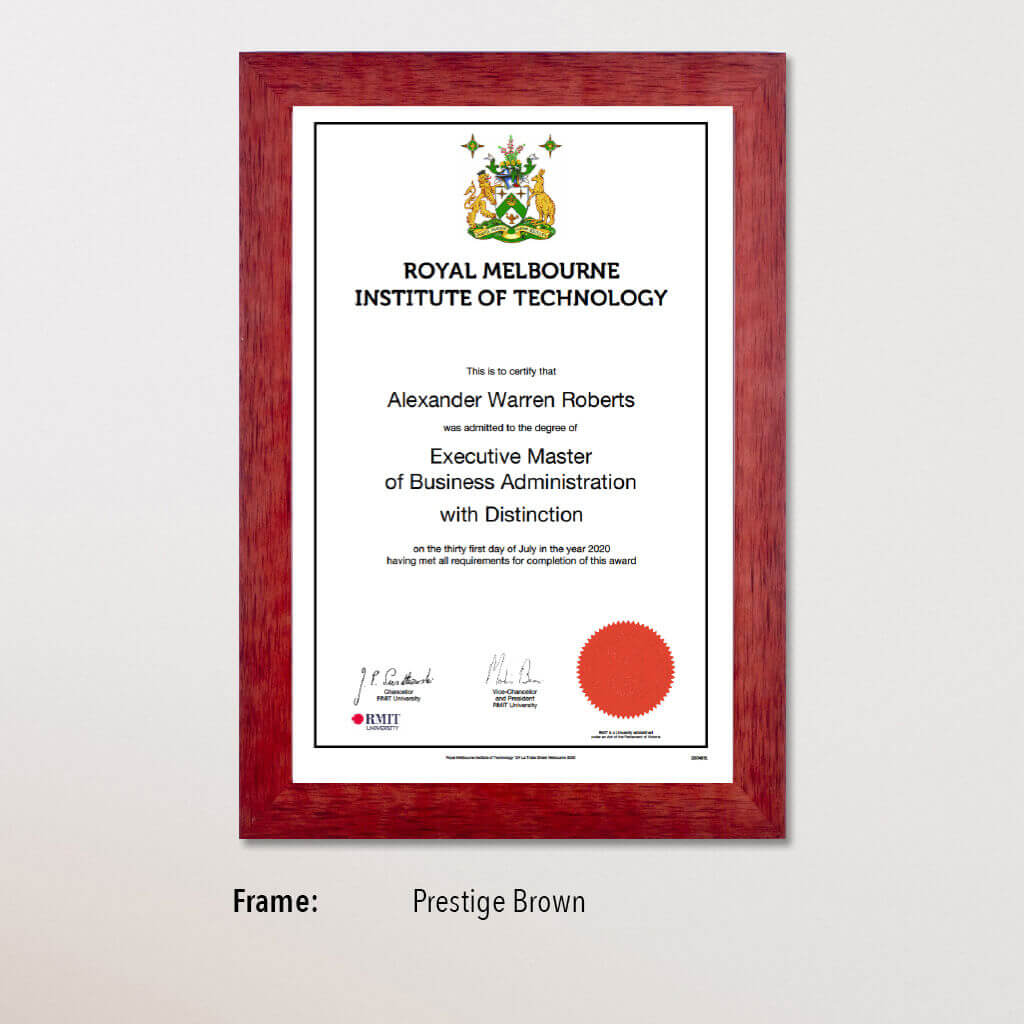 Single Certificate Frame - No Mat – R & J Framing and Plaques